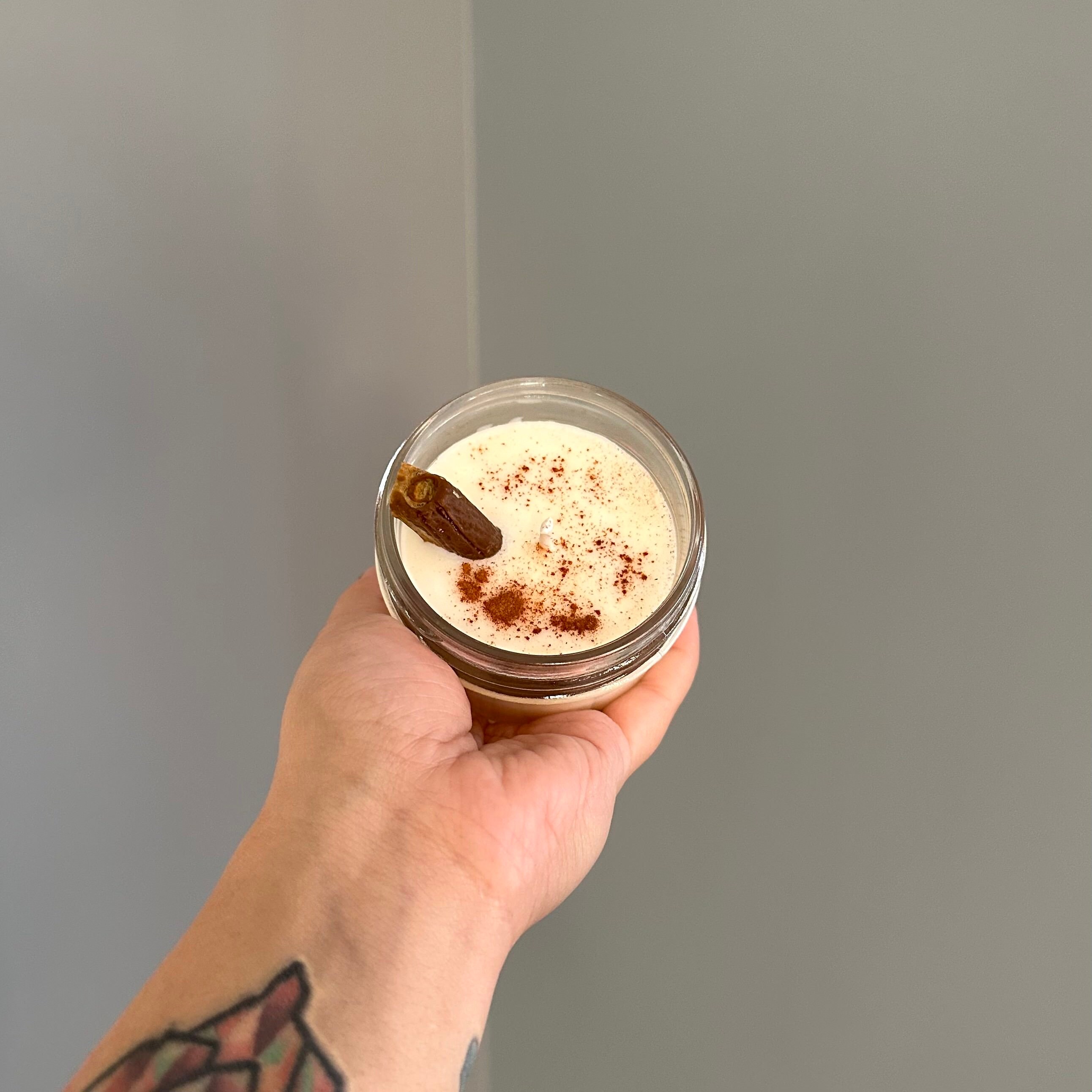 Un Poquito De Coquito glass Coconut & Cinnamon Soy Wax - Etsy