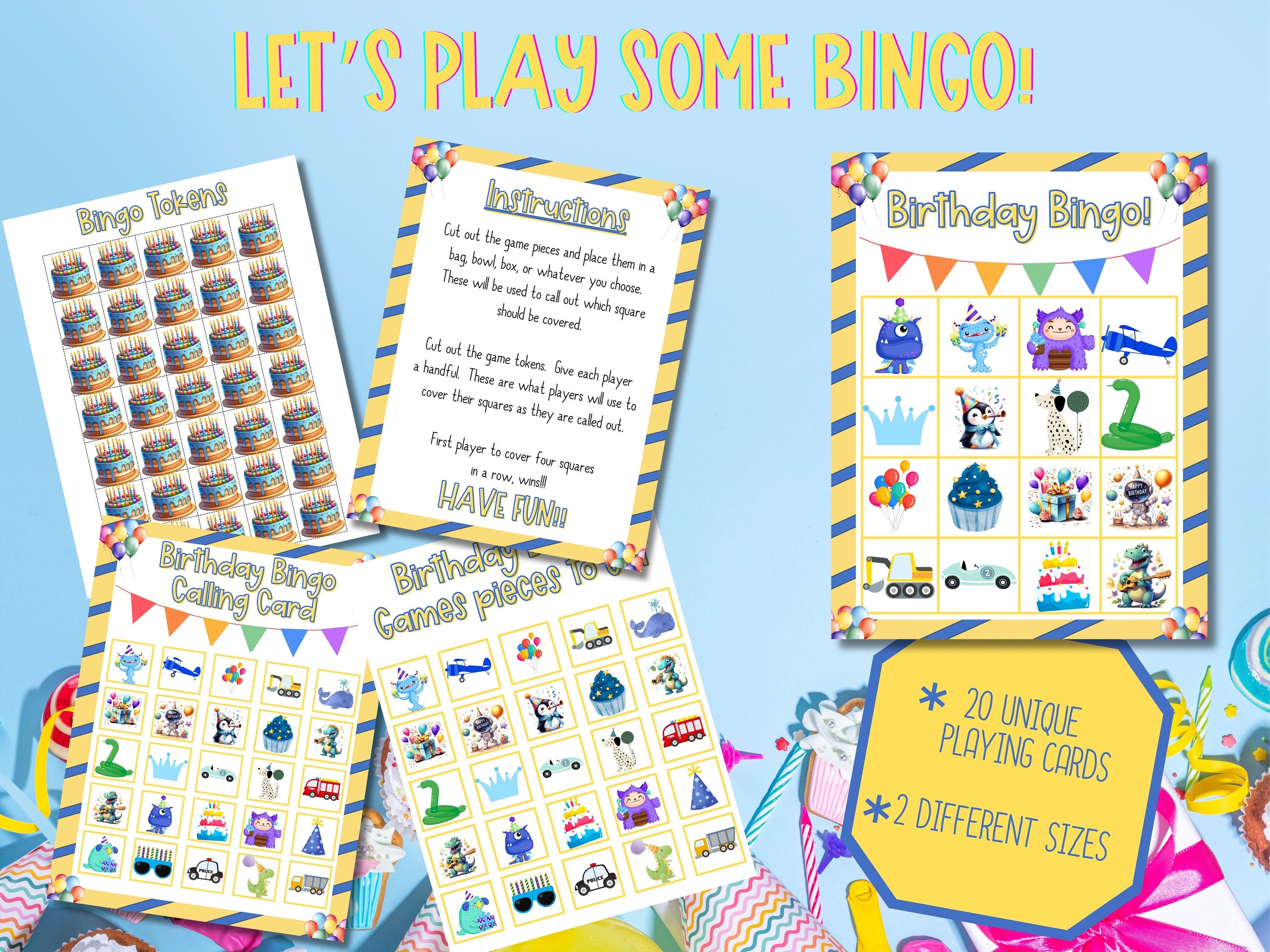 Birthday Activity Bundle | Kid's Birthday Printable PDF | Birthday ...