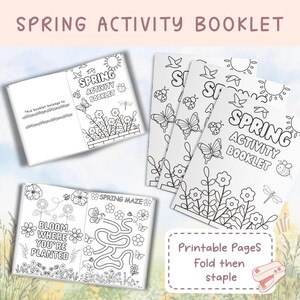 Spring Activity Booklet | Kids Printable Games & Coloring (PDF) - Etsy