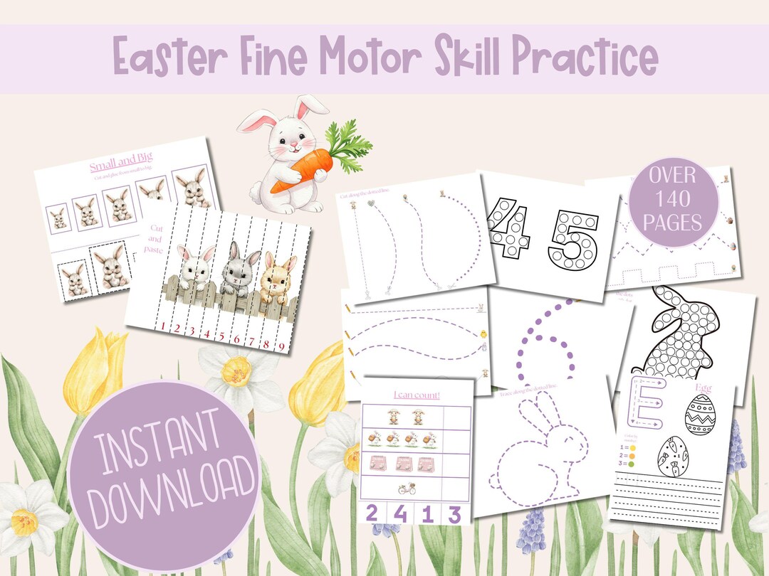 Easter Fine Motor Skills Activity | Preschool Printable Bundle (PDF) - Etsy