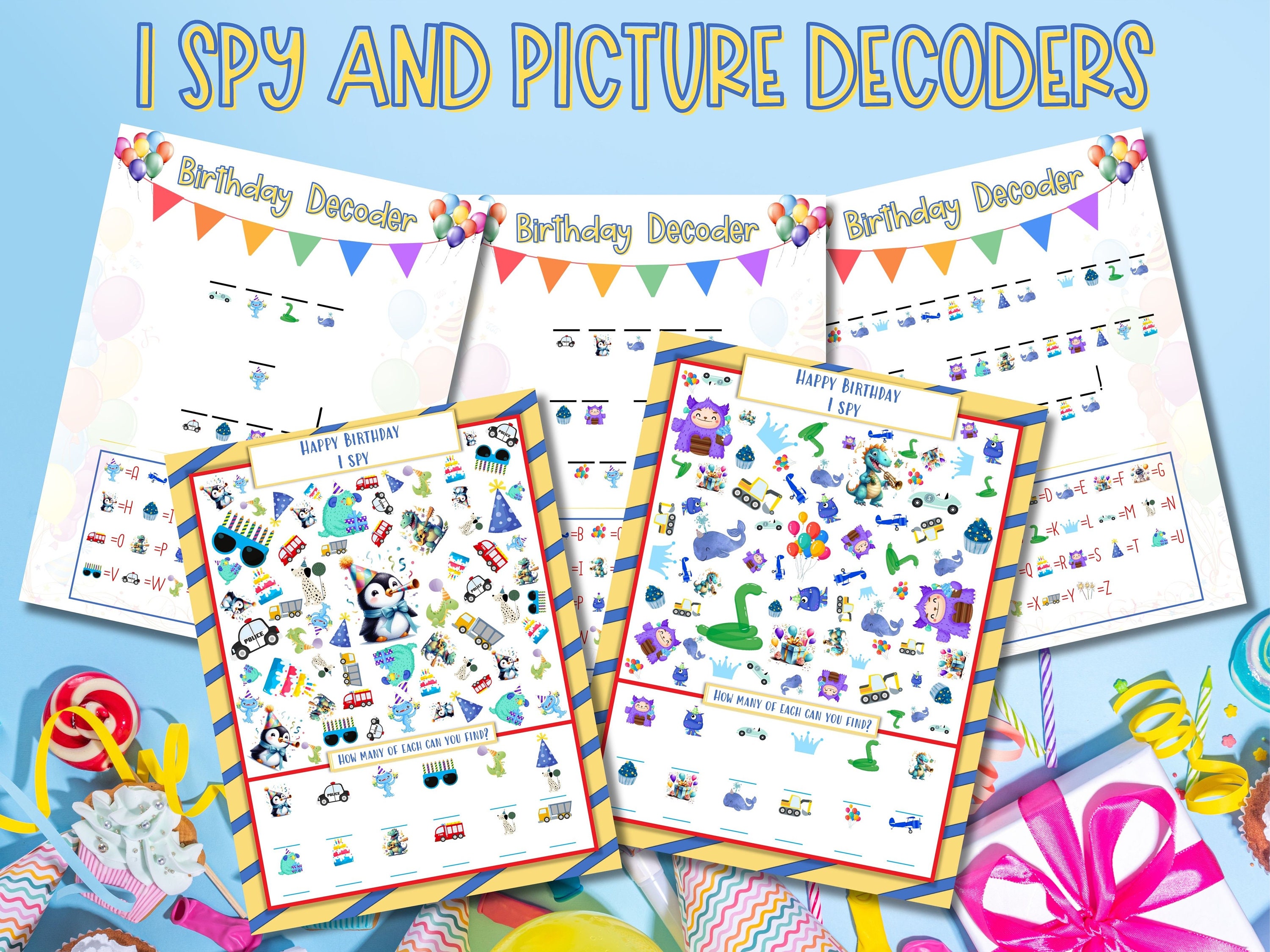 Birthday Activity Bundle | Kid's Birthday Printable PDF | Birthday ...