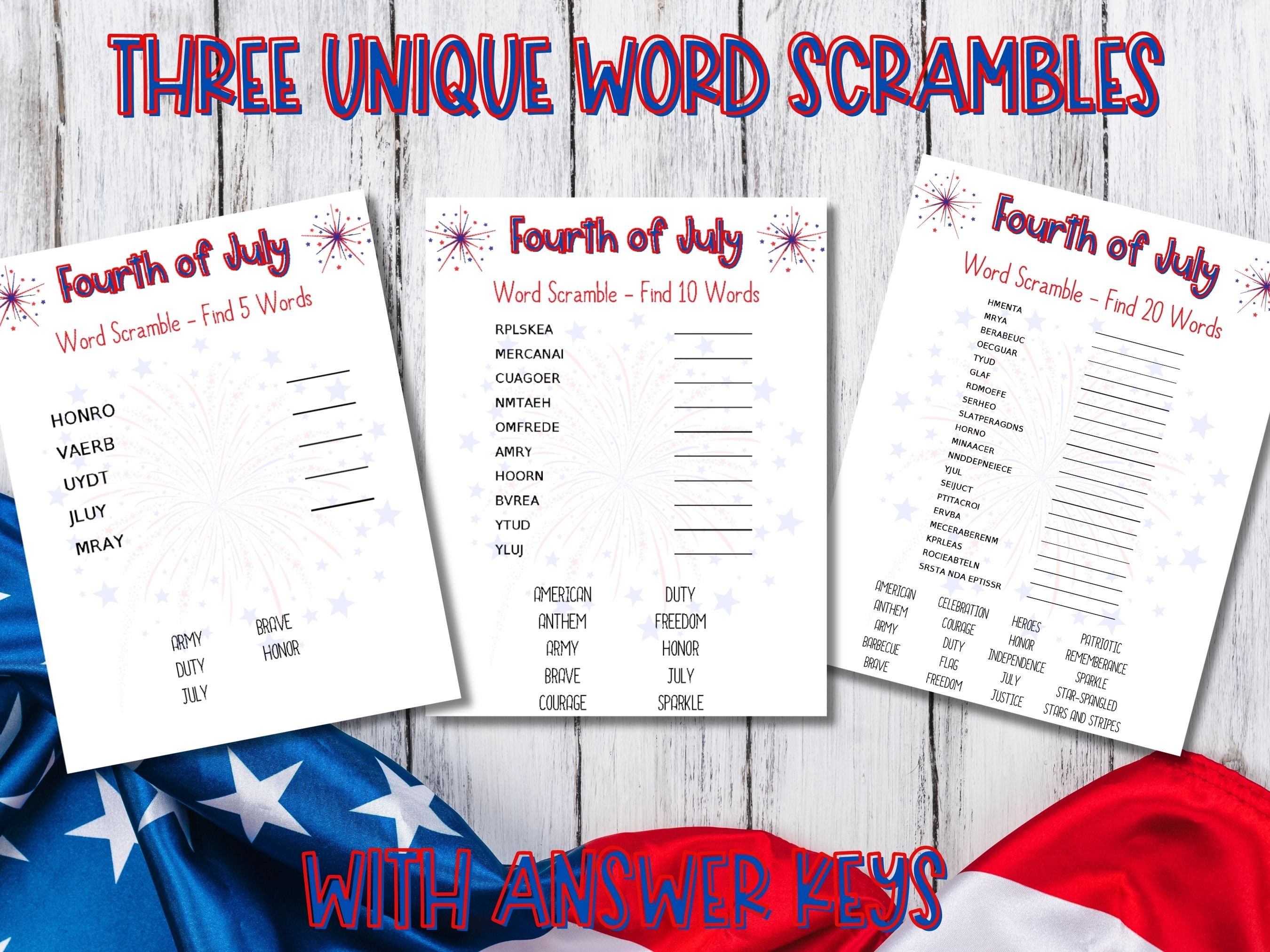 Fourth of July Activity Bundle | Kid's 4th of July Printable PDF ...