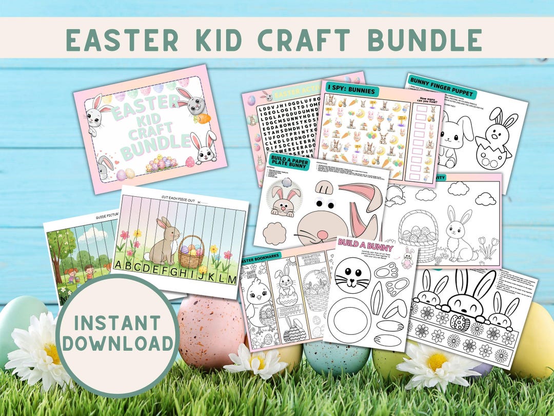 Easter Kid's Craft Bundle | Printable Games & Activities (PDF Download ...