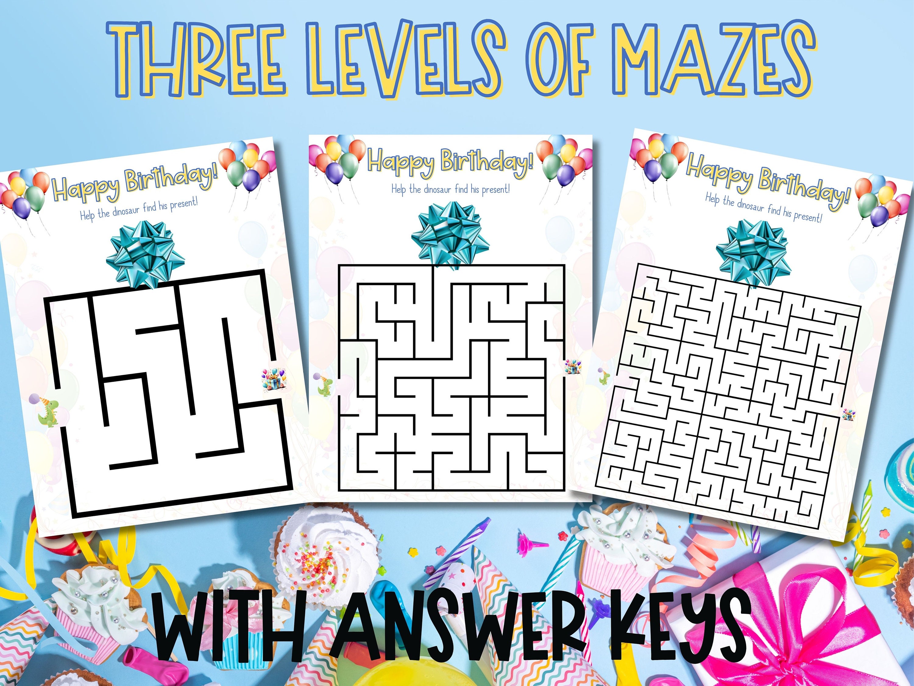 Birthday Activity Bundle | Kid's Birthday Printable PDF | Birthday ...