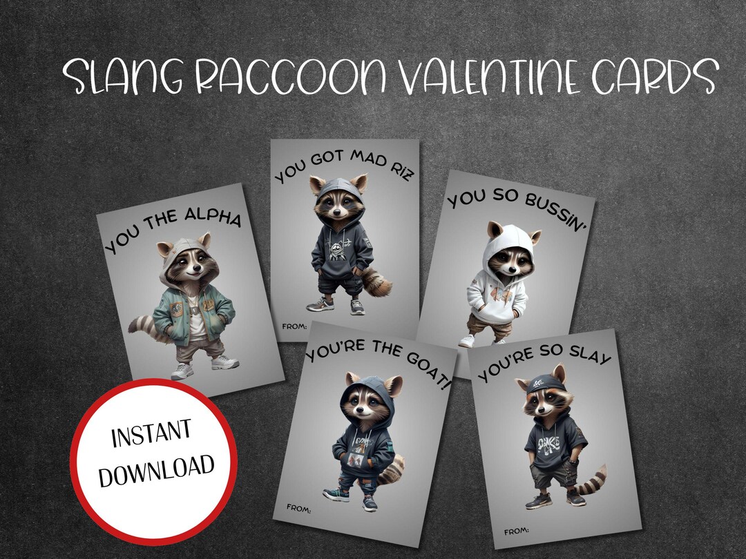 Kids Slang Valentine's Day Card | Printable PDF Valentine's Day Cards ...