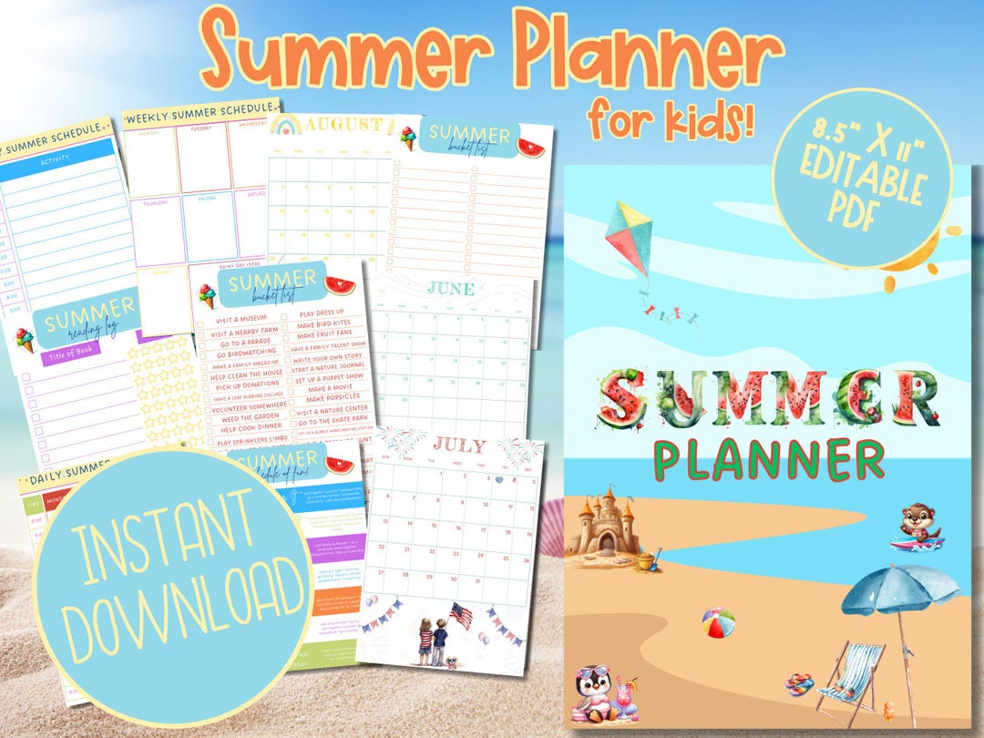 2025 Summer Planner Bundle | Kids Bucket List, Activity Plan (PDF) - Etsy