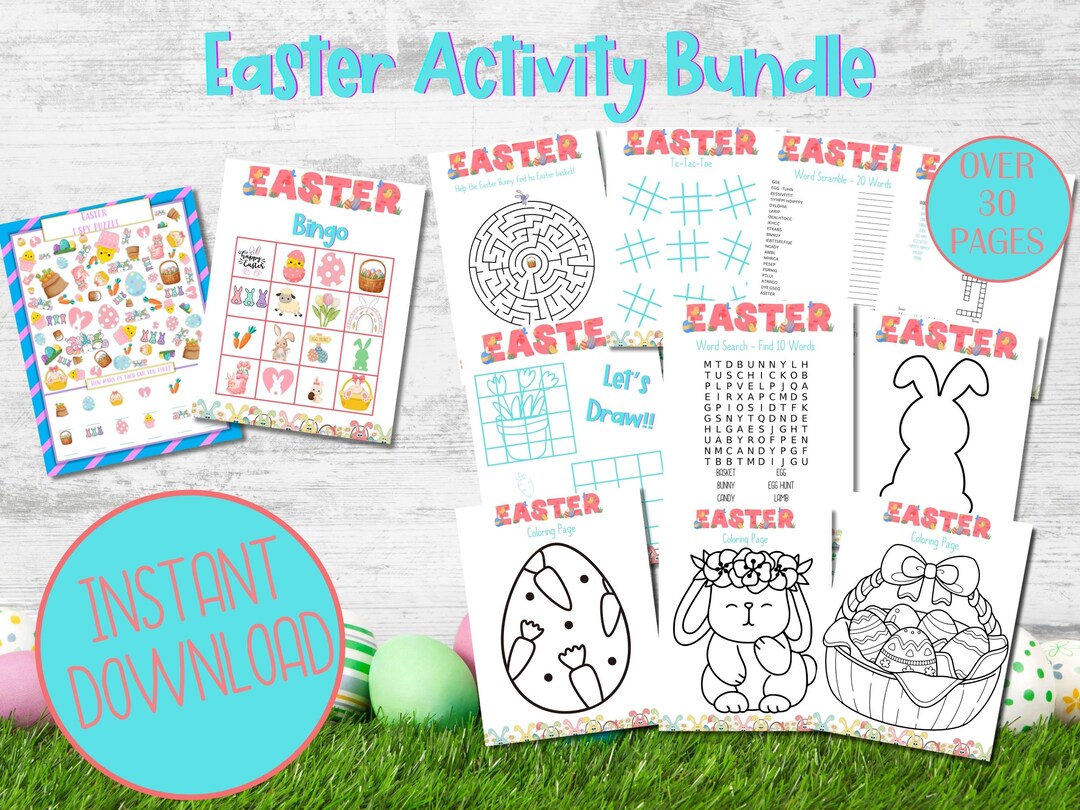 Easter Activity Bundle | Kid's Easter Printable PDF | Easter Download ...