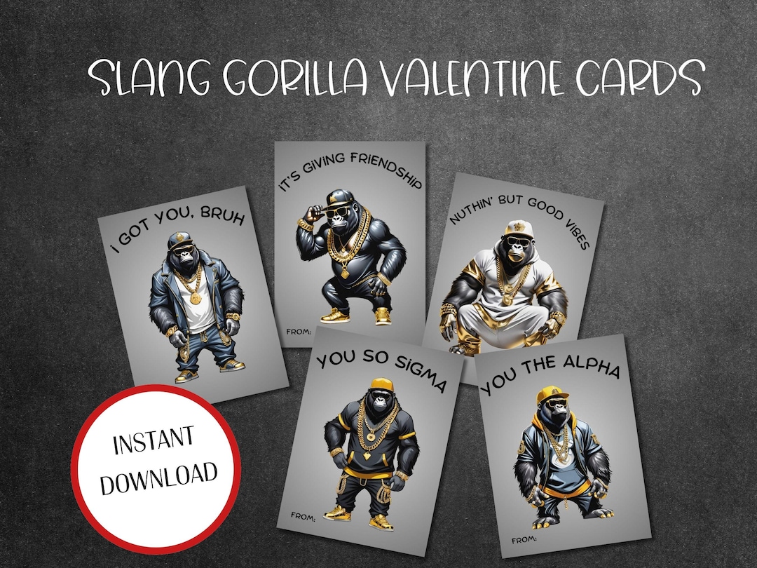 Kids Slang Valentine's Day Card | Printable PDF Valentine's Day Cards ...