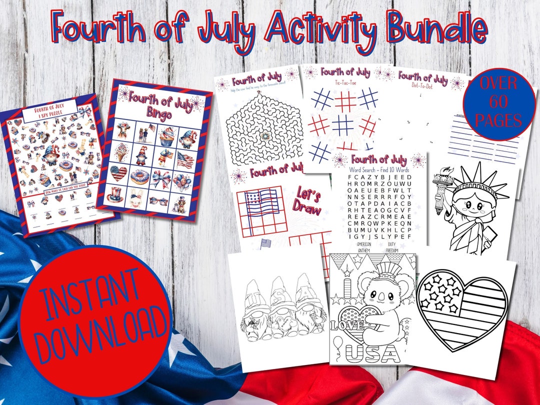 Fourth of July Activity Bundle | Kid's 4th of July Printable PDF ...