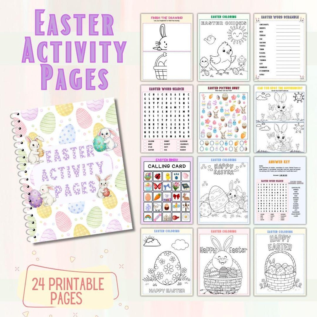 Easter Activity Pages | Kid's Easter Printable PDF | Easter Bingo ...