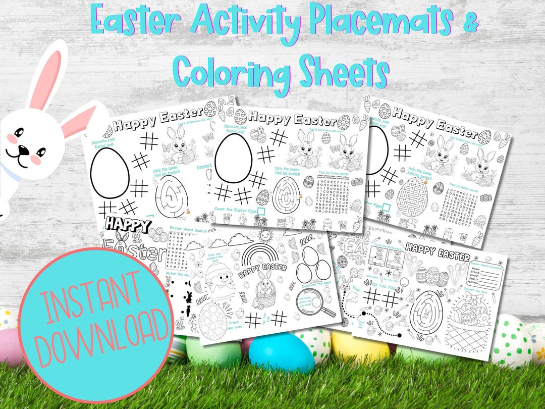 Easter Activity Placemat | Printable Easter Activity Mat | Printable ...