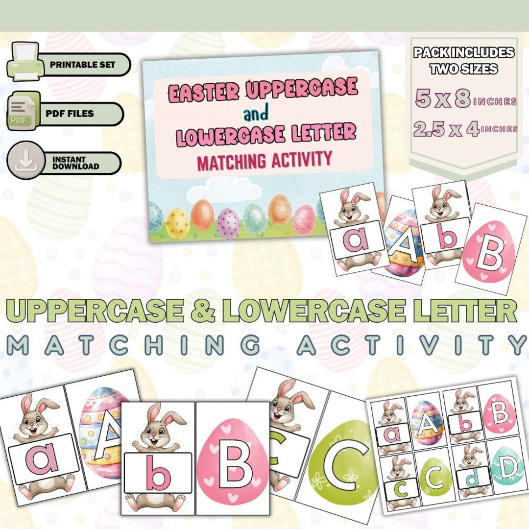 Easter Uppercase & Lowercase Matching Activity | Easter Preschool ...