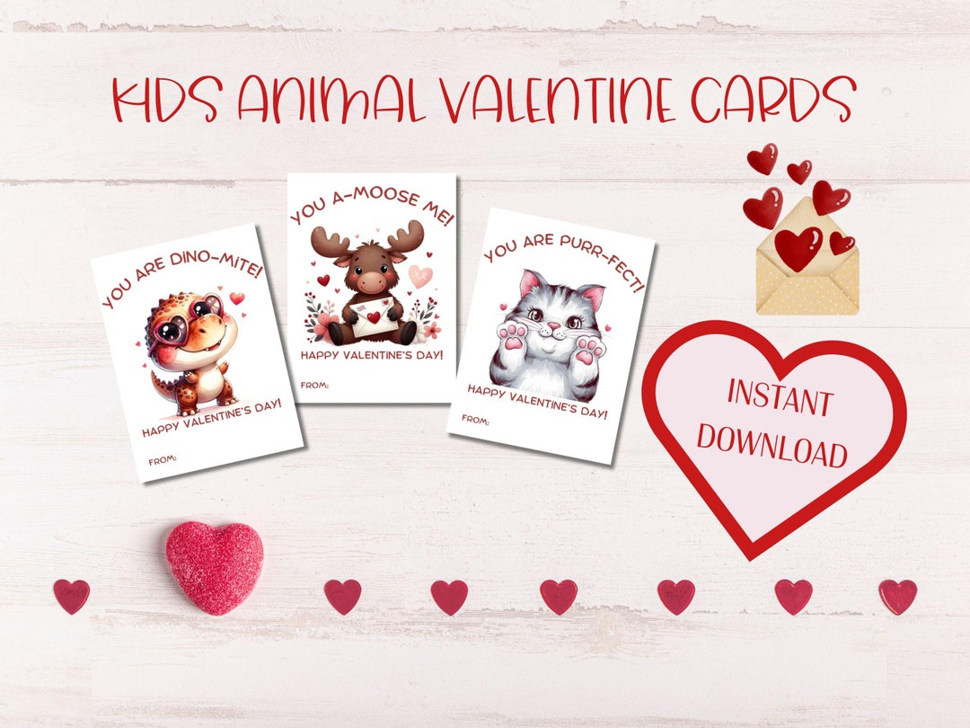 Kids Valentine's Day Cards | Printable PDF Valentine's Day Cards | Kids ...
