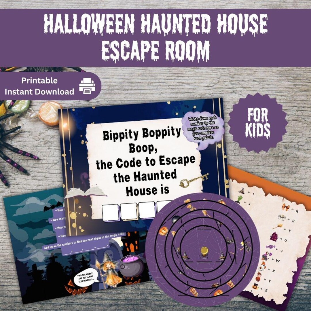 Kid's Halloween Escape Room Printable Haunted House Download - Etsy