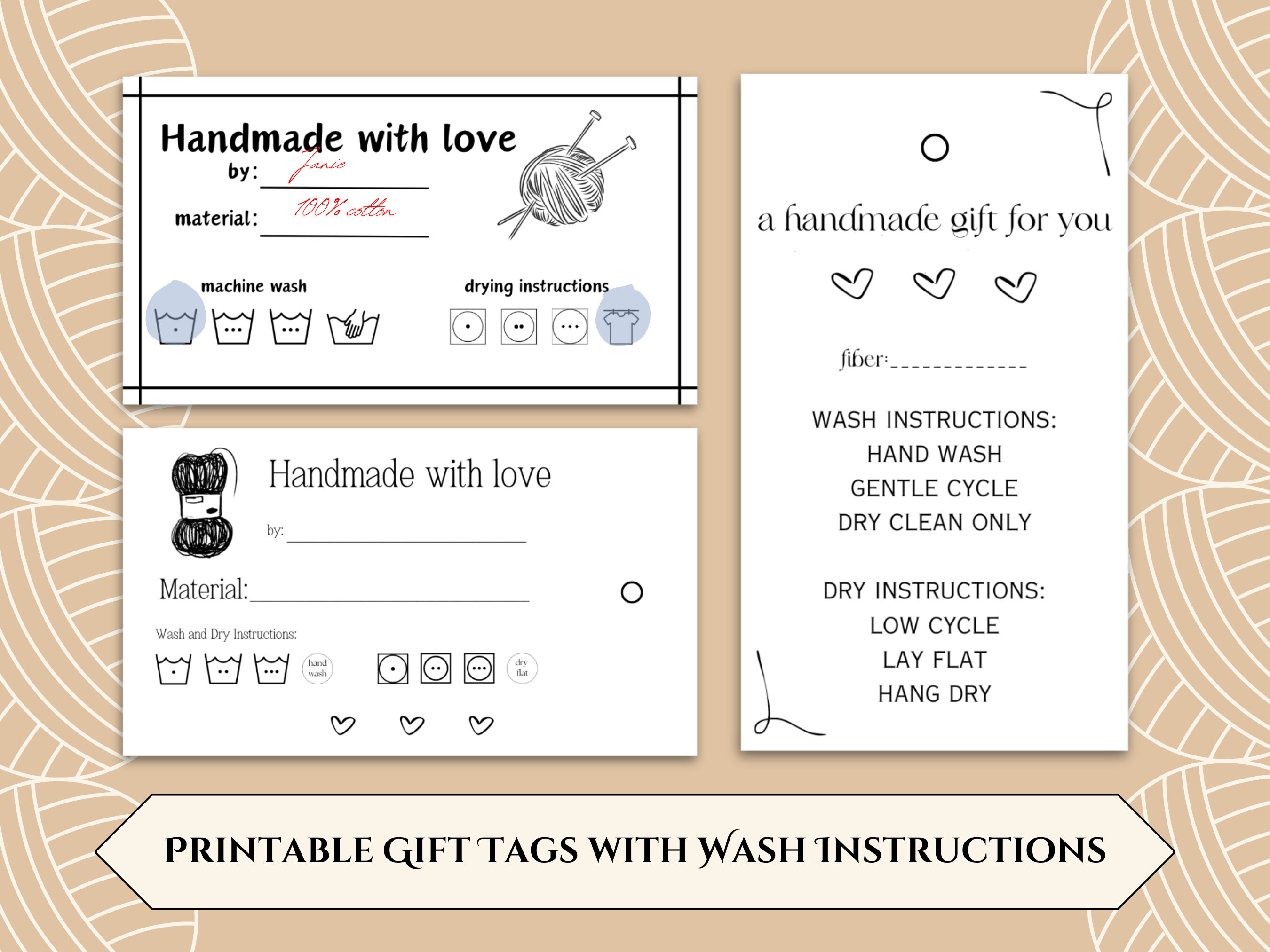 Printable Gift Tags for Handmade Gifts: Instant Download - Etsy