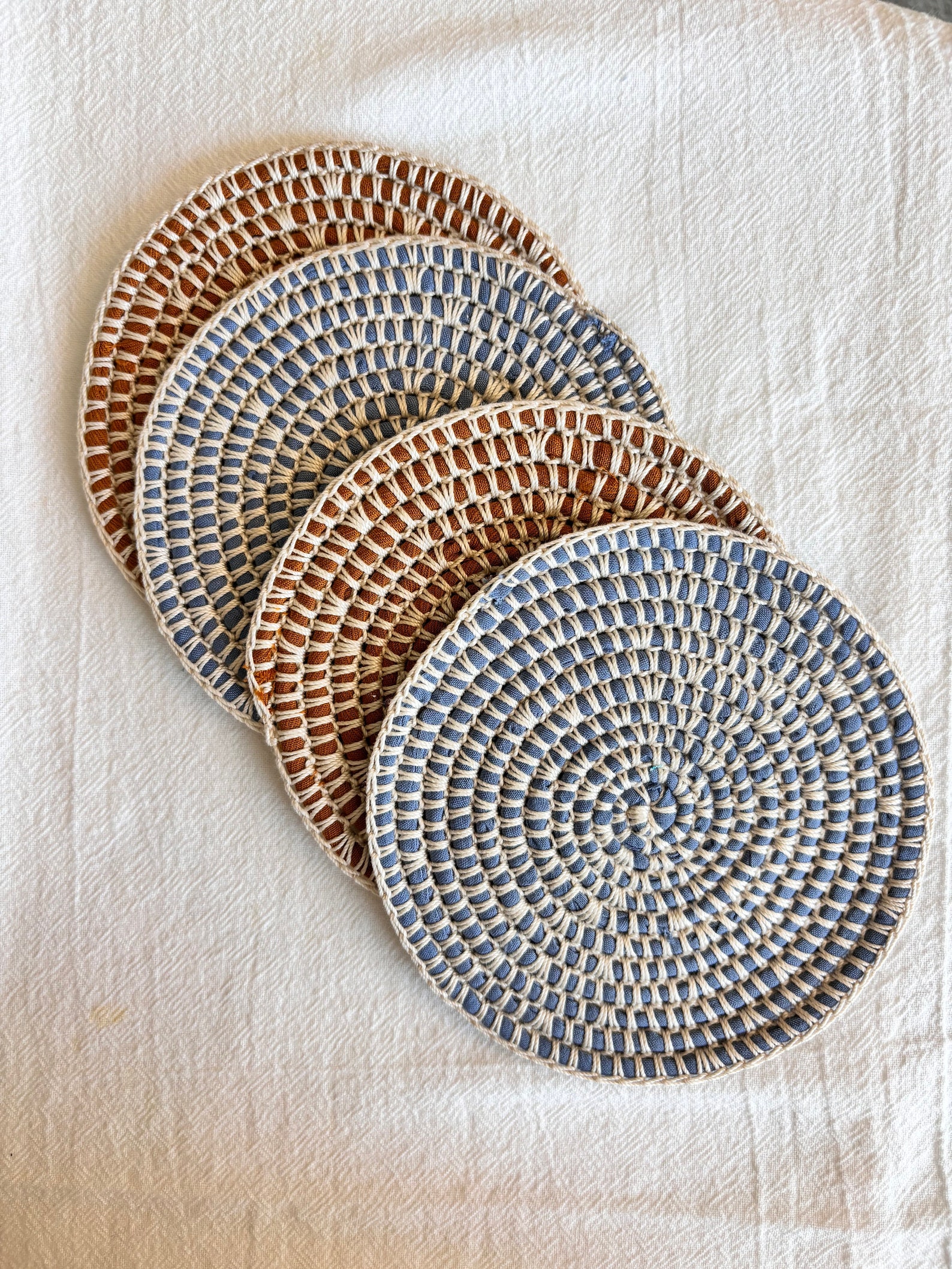 Crochet Drink Coaster- Handmade Round Coaster Set of 4 - Etsy
