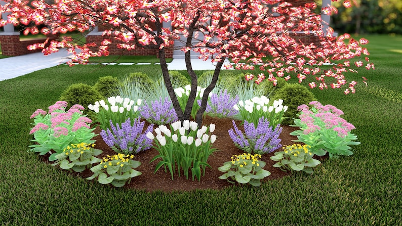 Seasonal Charm by Plant by Number. Landscape Design Plan, 14-ft ...