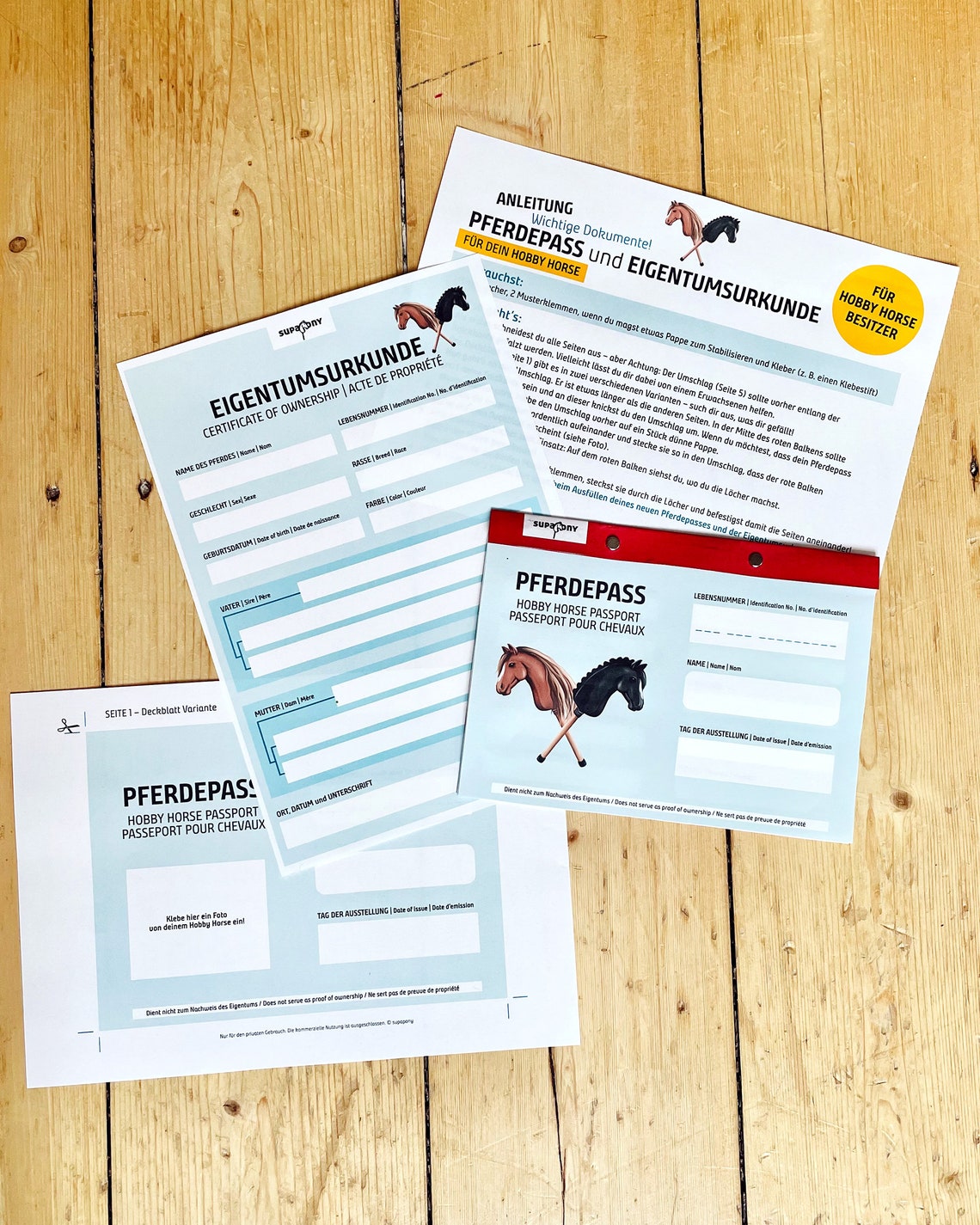 Hobby Horse DIY Pferdepass und Eigentümerurkunde + digitaler Download ...