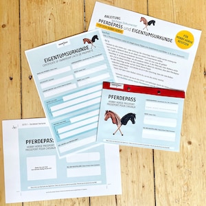 Hobby Horse DIY Pferdepass und Eigentümerurkunde + digitaler Download ...