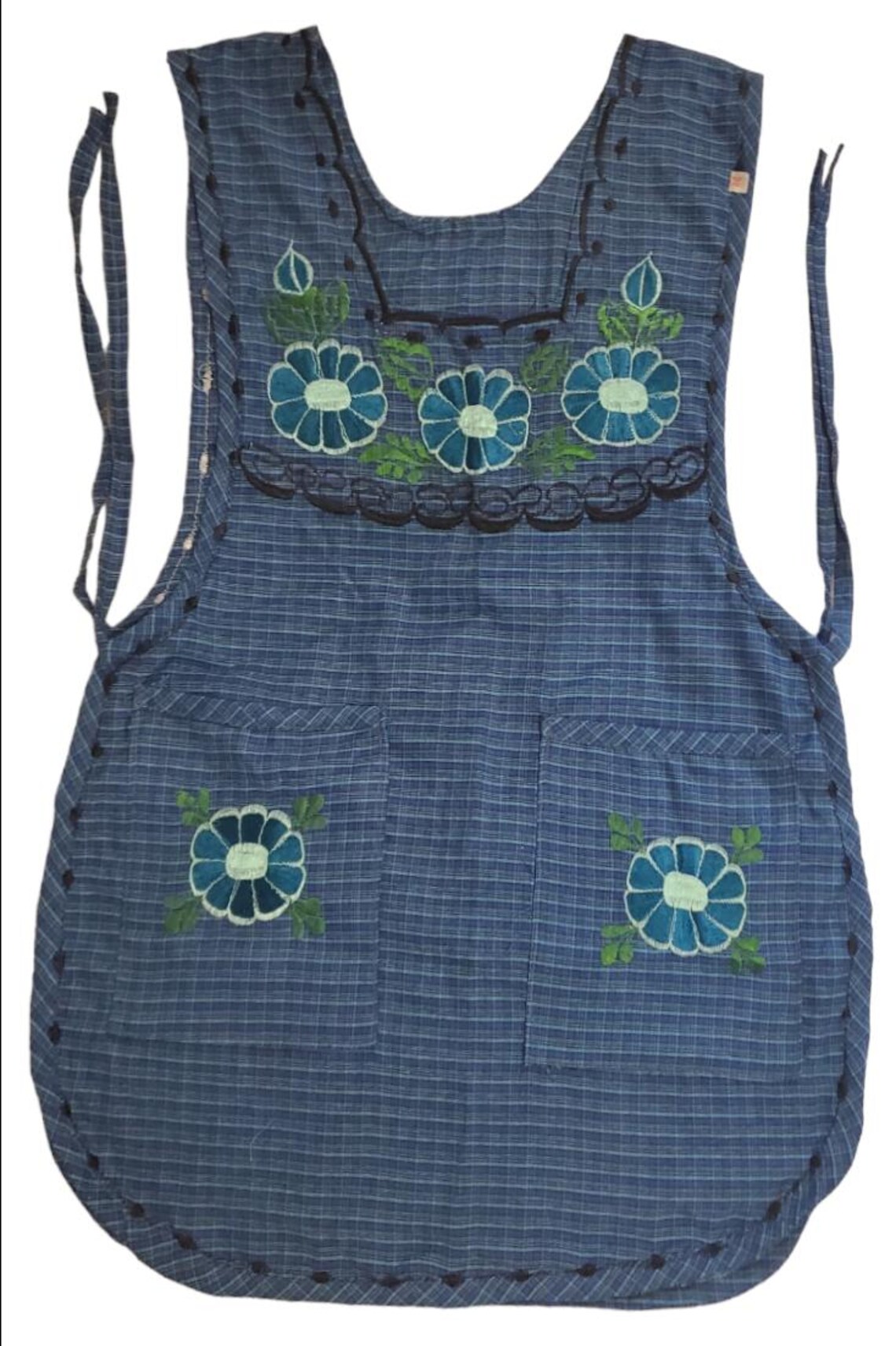 Traditional Mexican Apron for Women With Pockets and Beautiful Flower ...