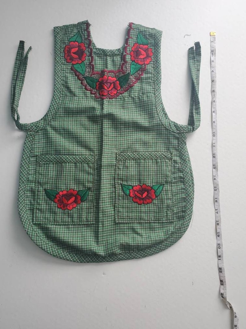 CHILD Oaxacan Apron Mexican Apron Oaxacan Apron, Flower Embroidered ...