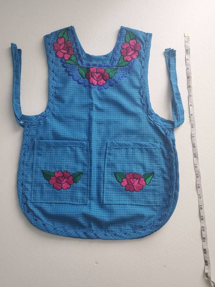 CHILD Oaxacan Apron Mexican Apron Oaxacan Apron, Flower Embroidered ...