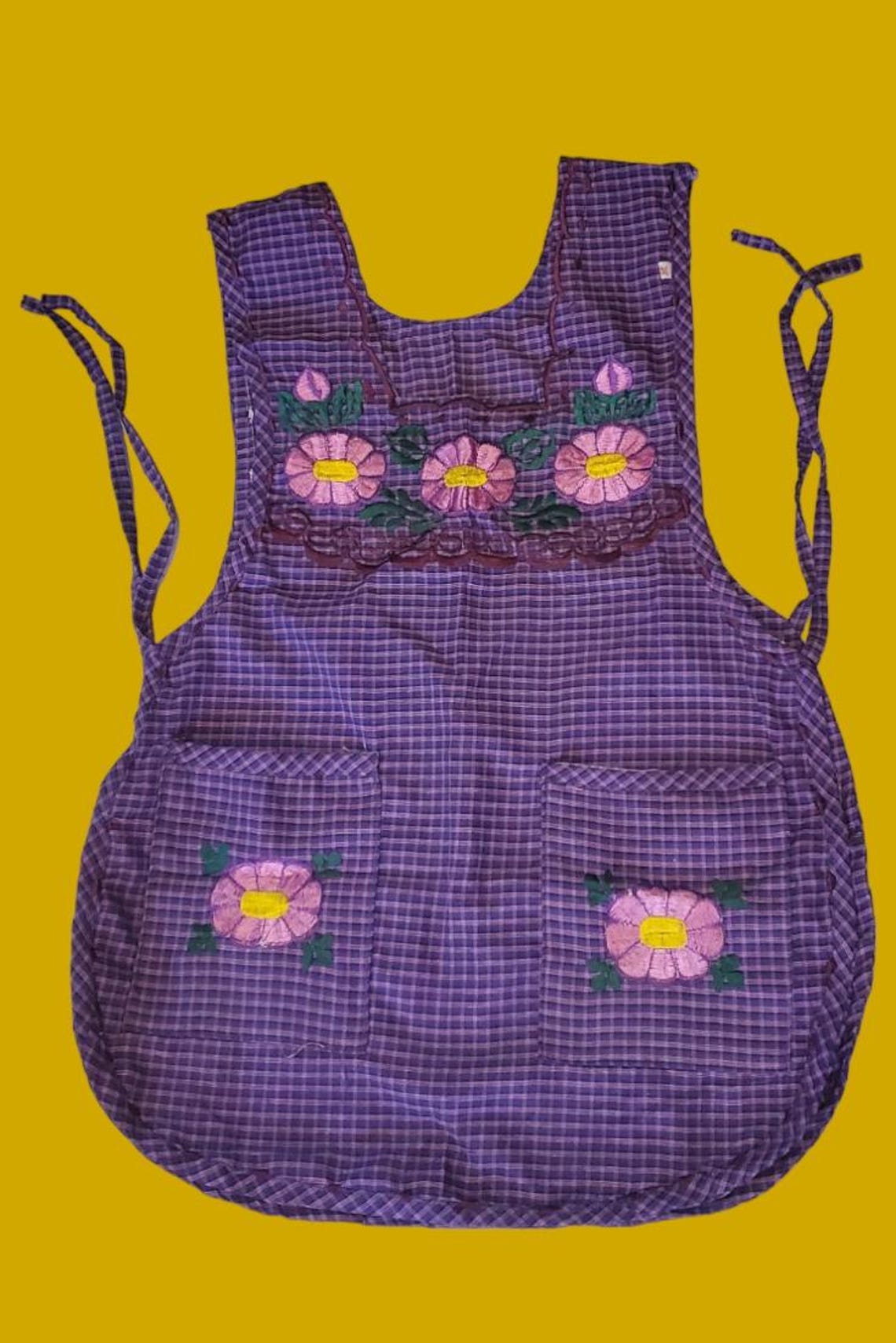 Traditional Mexican Apron for Women With Pockets and Beautiful Flower ...