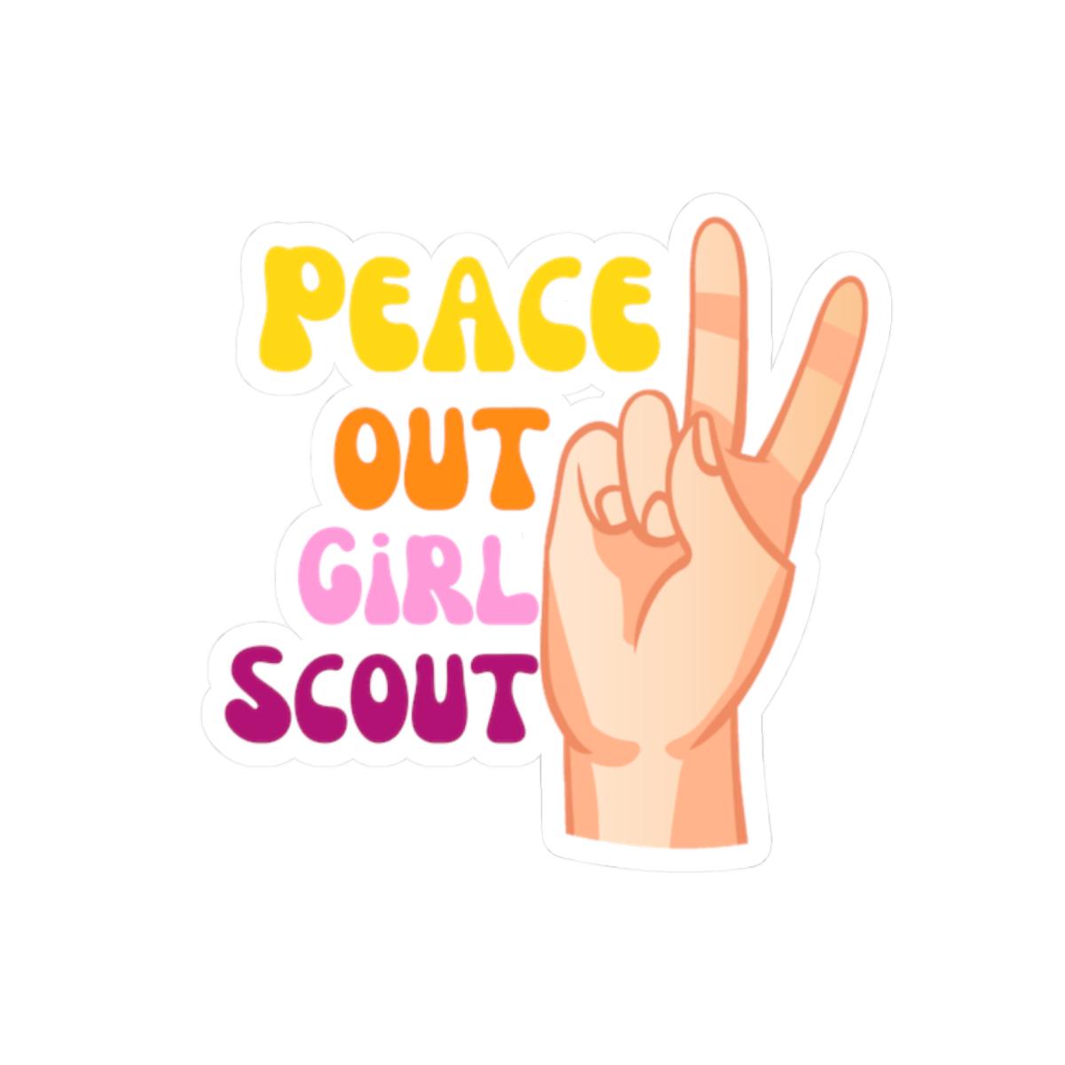 Peace Out Girl Scout Sticker - Etsy