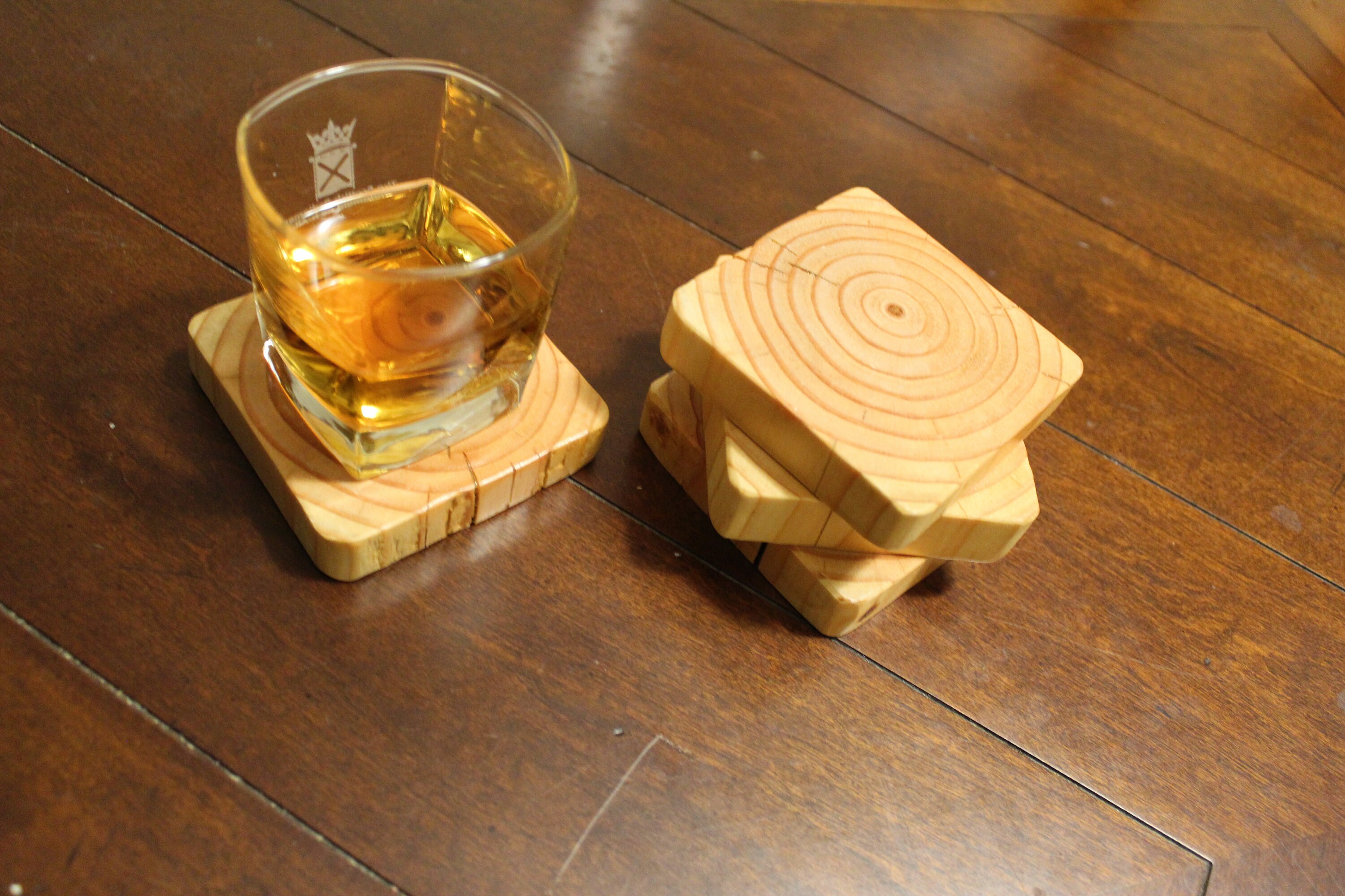 Set of 4 End Grain Wood Coasters/rustic Thick Cut 3/4" Center Grain - Etsy