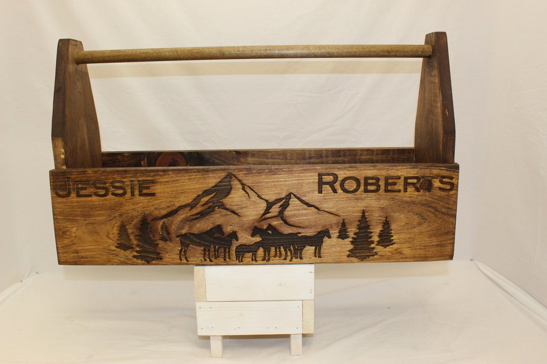 Horse Tack Grooming Tote Box/stained and Customized/brushes Optional ...