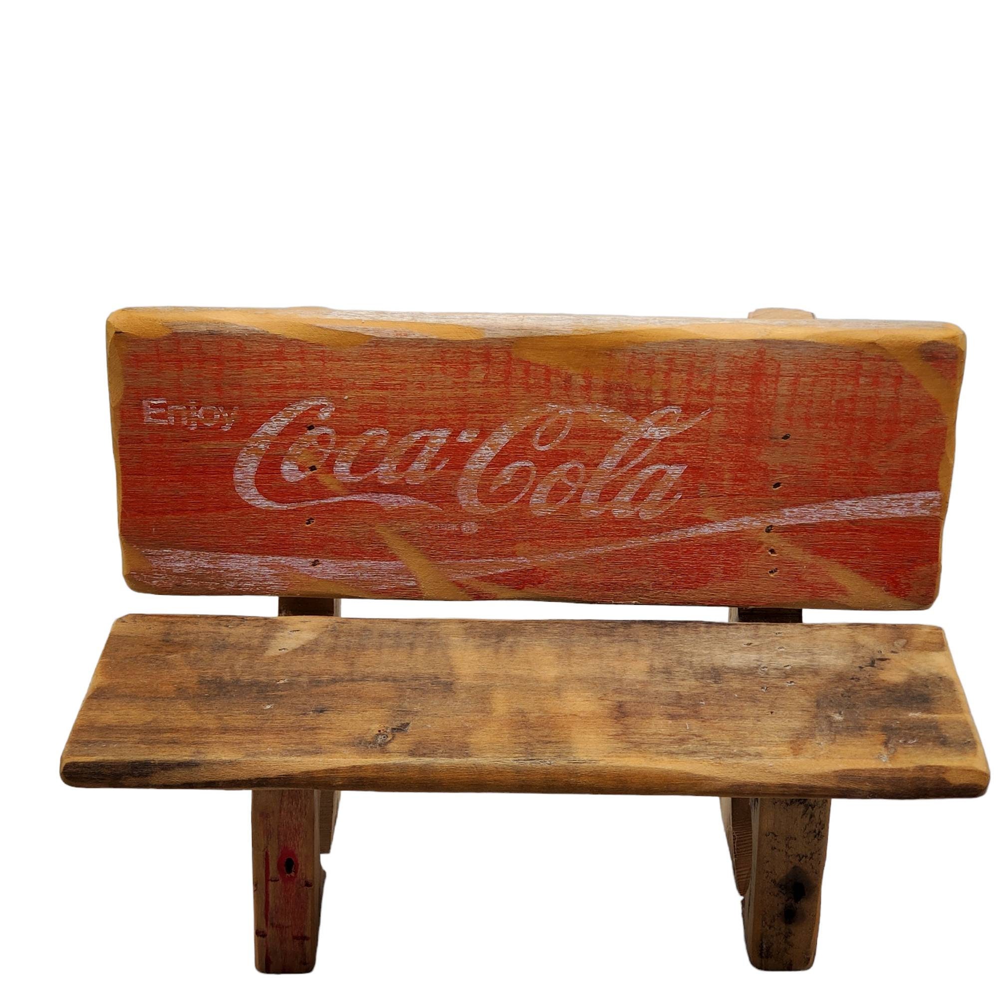 Vintage Coca-cola Handmade Bench Wood Collector Display Doll Bench ...