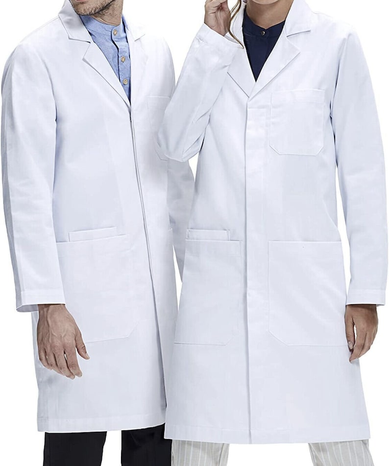 White Lab Coat Unisex Doctor Laboratory Hospital Uniform Adult Lab ...