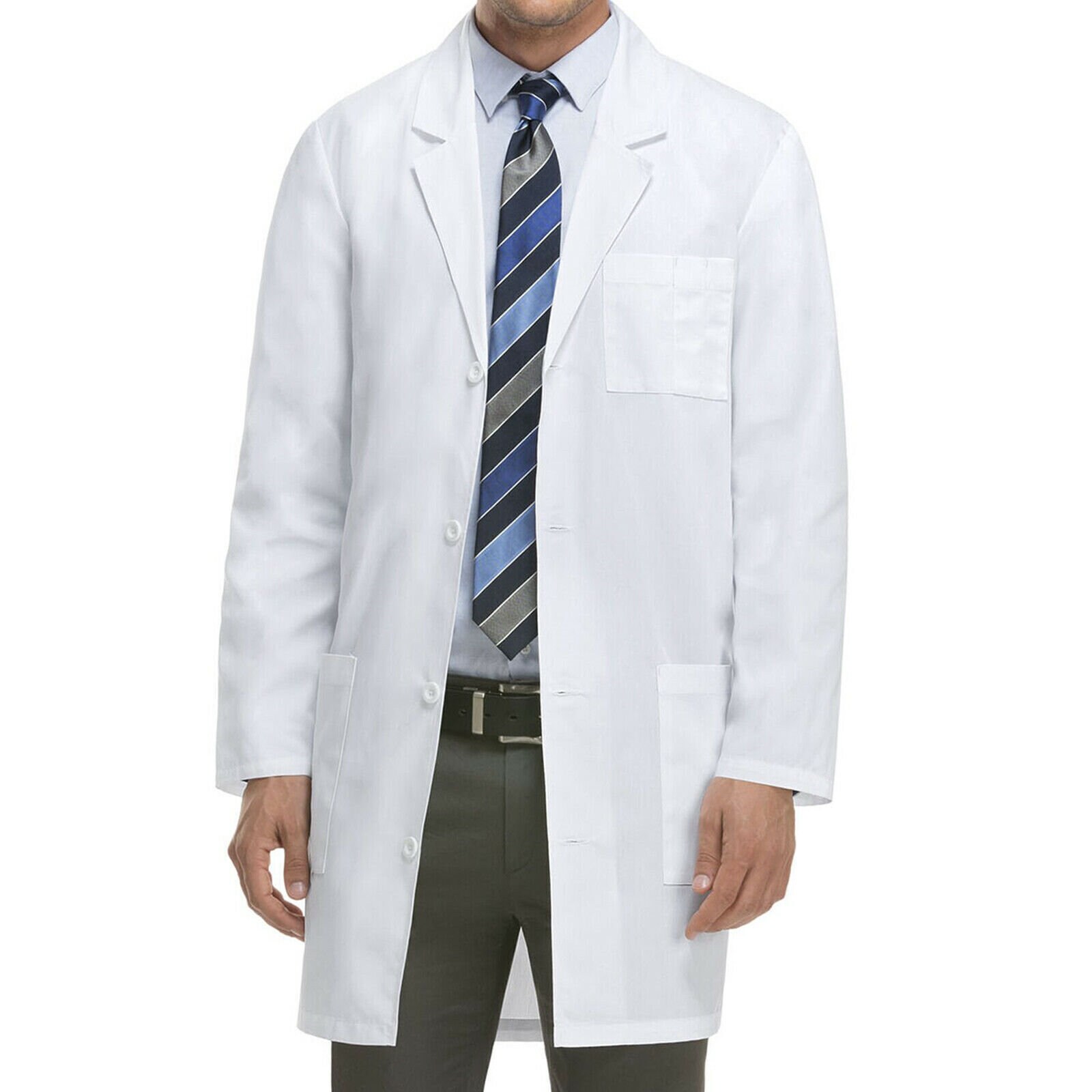 White Lab Coat Unisex Doctor Laboratory Hospital Uniform Adult Lab ...