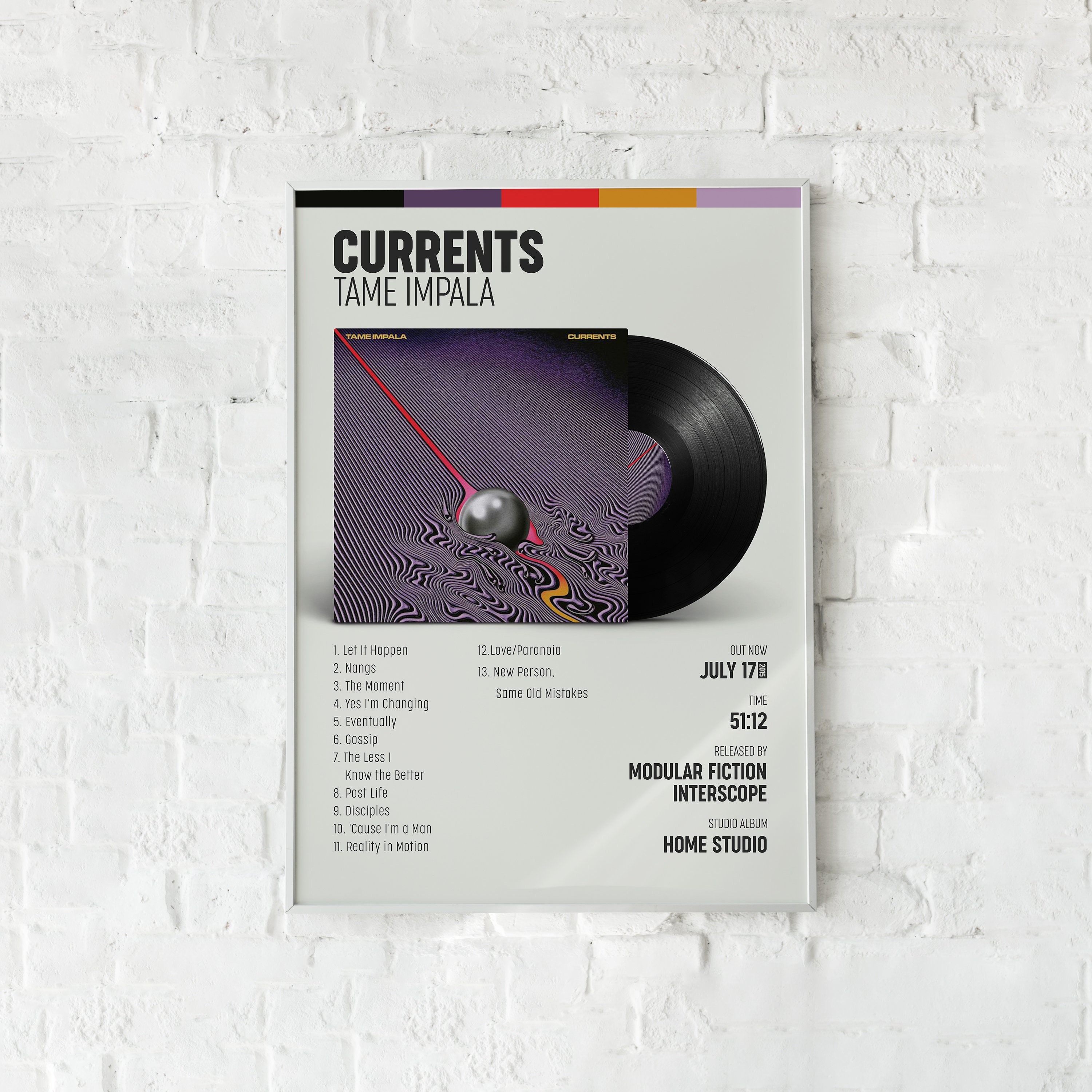 Currents Poster, Tame Impala Poster Album Cover Poster, Home Decor ...