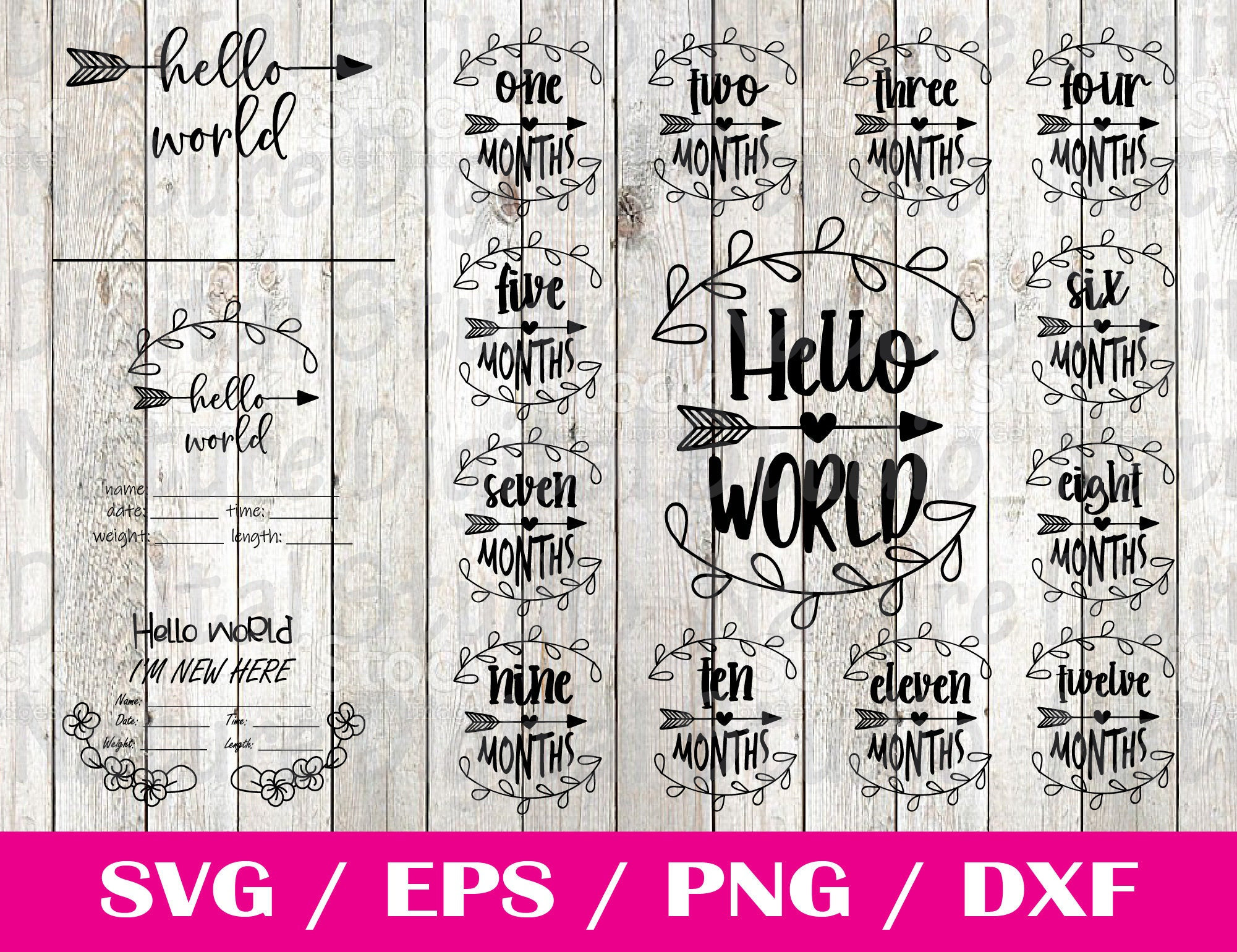 Hello World Svg / Baby Announcement Svg / Baby Milestone - Etsy Australia