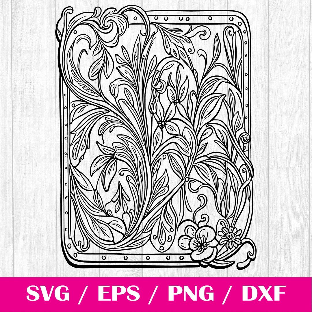 Tooled Leather Pattern Floral SVG, Svg Files, Svg Files for Cricut, Svg ...