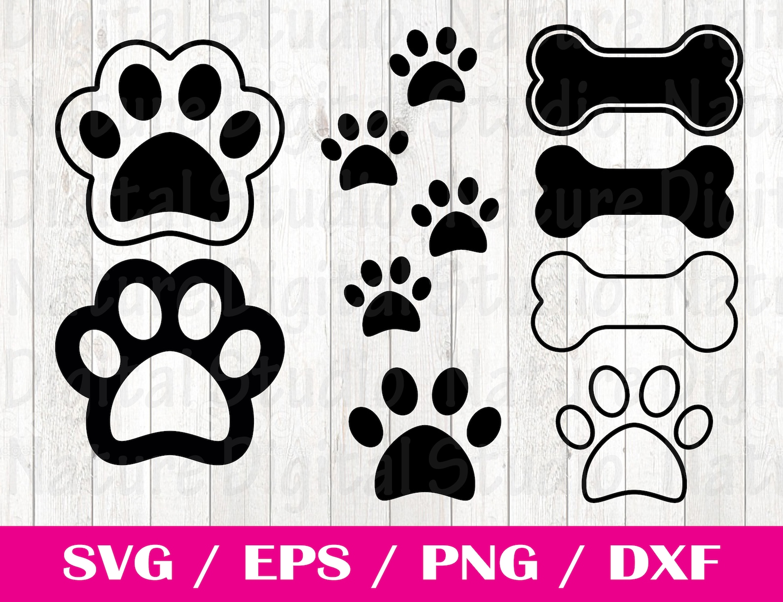 Paw SVG, Dog Paw Svg, Dog Bone Svg, Pet Paw Svg, Animal Paw Svg ...