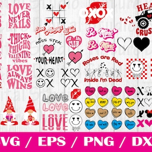 Valentines Svg Bundle, Valentines Day Svg, Happy Valentine Svg, Love ...