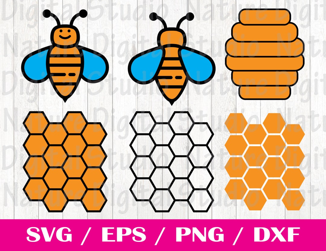 Bee SVG Bundle Honeycomb SVG Honey Drip, Honeypot Svg Honeybee Bundle ...