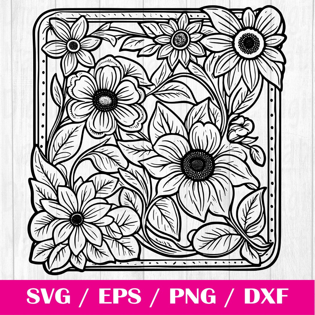 Tooled Leather Pattern Floral SVG, Svg Files, Svg Files for Cricut,cut ...