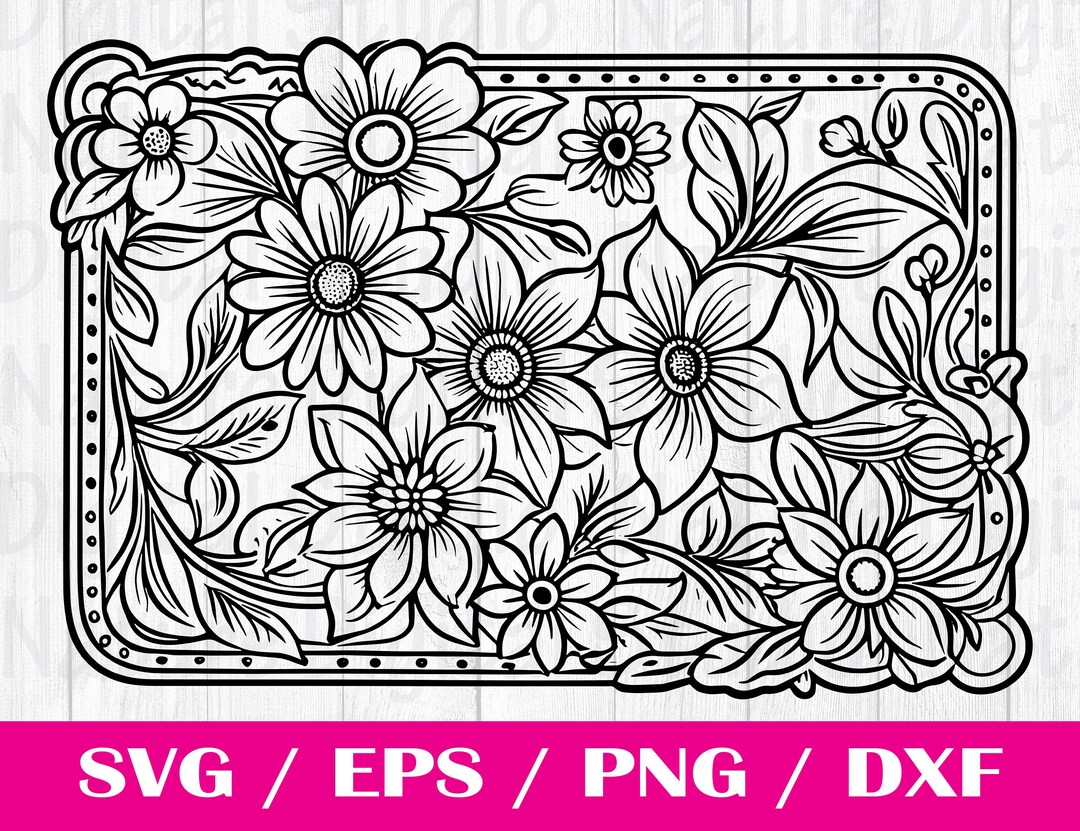 Tooled Leather Pattern Floral SVG, Svg Files, Svg Files for Cricut, Svg ...