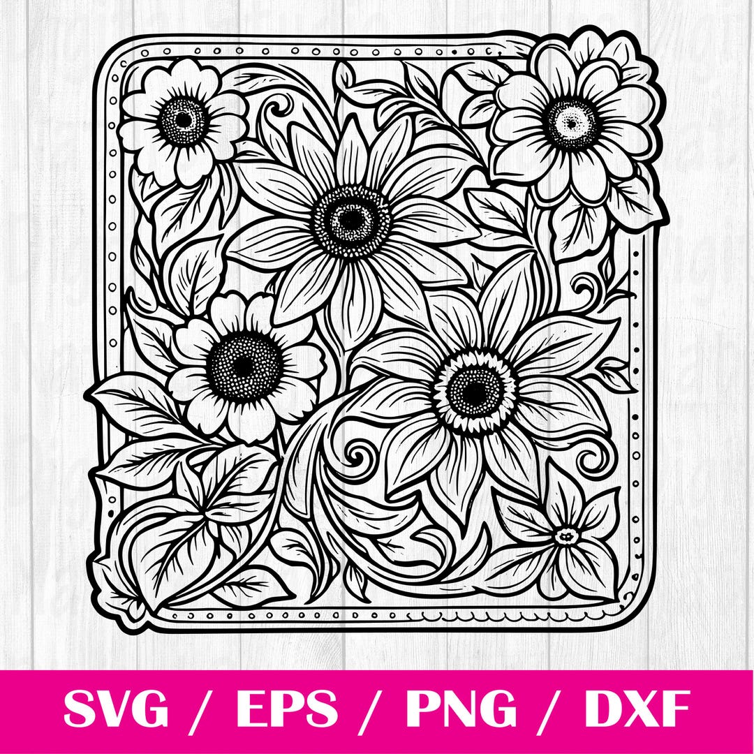 Tooled Leather Pattern Floral SVG, Svg Files, Svg Files for Cricut,cut ...