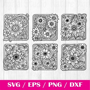 Tooled Leather Pattern Floral SVG Bundle, 20 Svg Files, Svg Files for ...