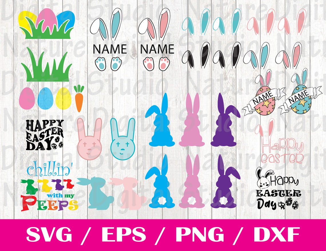 Easter Bundle SVG Easter Bunny Svg, Bunny Ears Svg, Bunny Face Svg ...