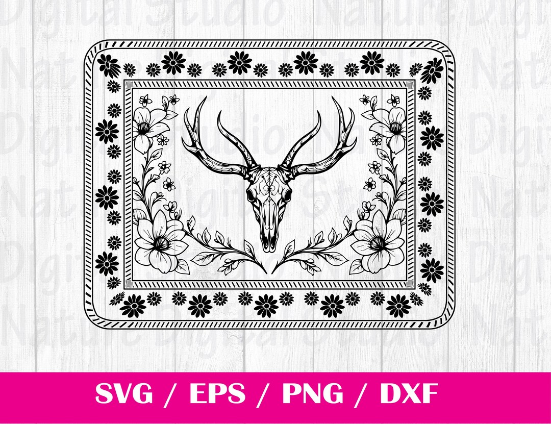 Tooled Leather Pattern Reindeer Longhorn Skull SVG, Svg Files , Carving ...