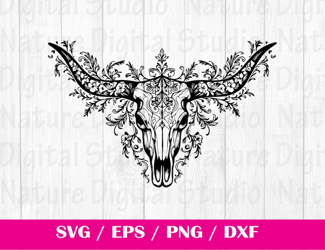 Tooled Leather Pattern Sheridan Longhorn Skull SVG, Svg Files , Carving ...