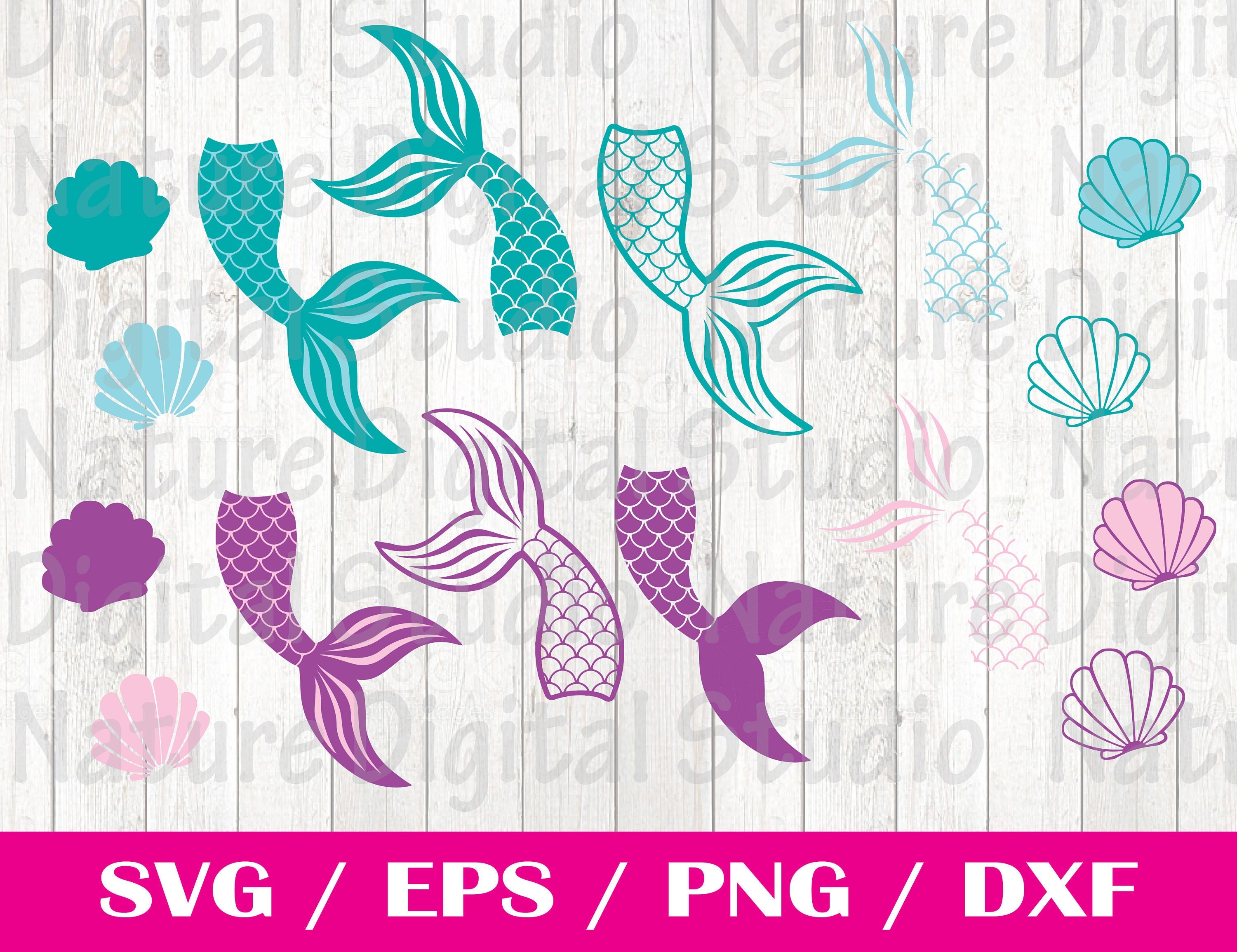 Paquete SVG de sirena, Cola de sirena SVG, Monograma de sirena svg ...
