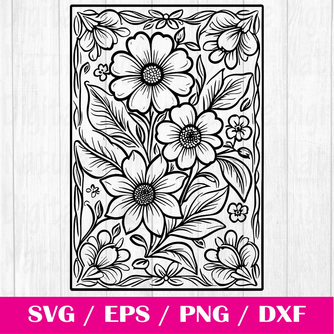 Tooled Leather Pattern Floral SVG, Svg Files, Svg Files for Cricut, Svg ...