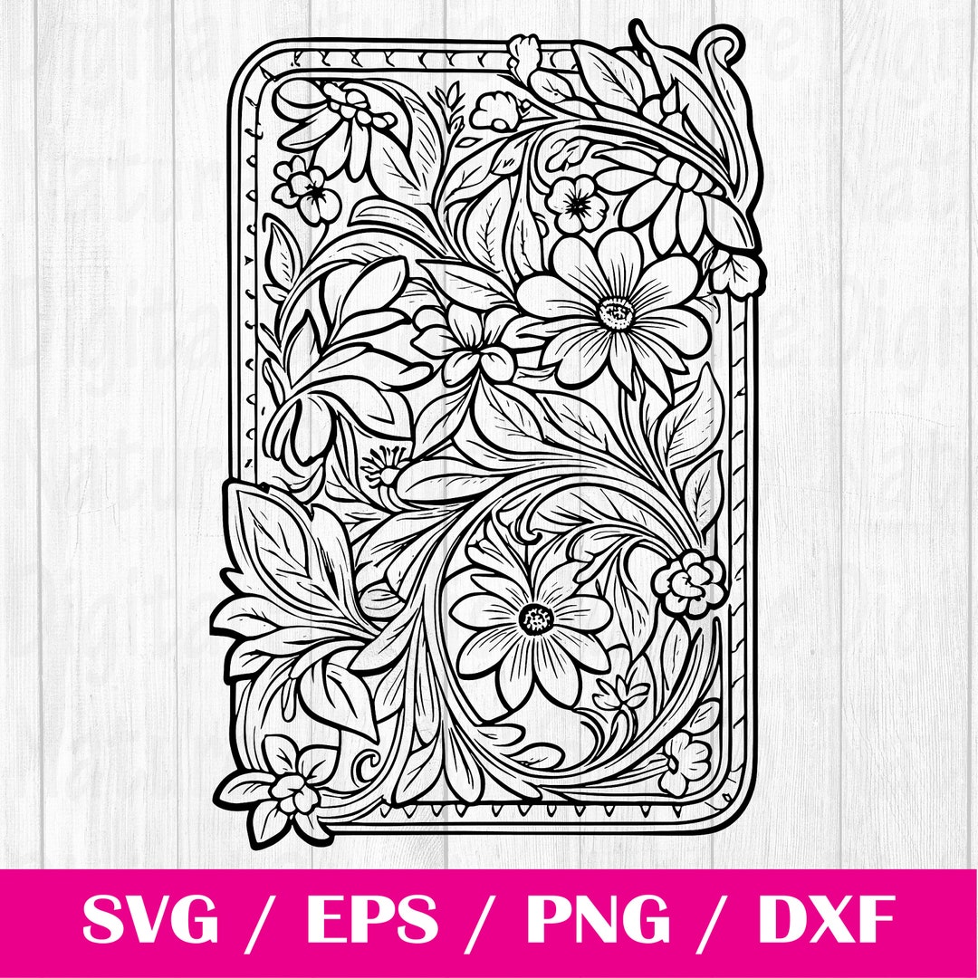 Tooled Leather Pattern Floral SVG, Svg Files, Svg Files for Cricut, Svg ...