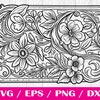 Tooled Leather Pattern Floral SVG Bundle, Svg Files, Svg Files for ...